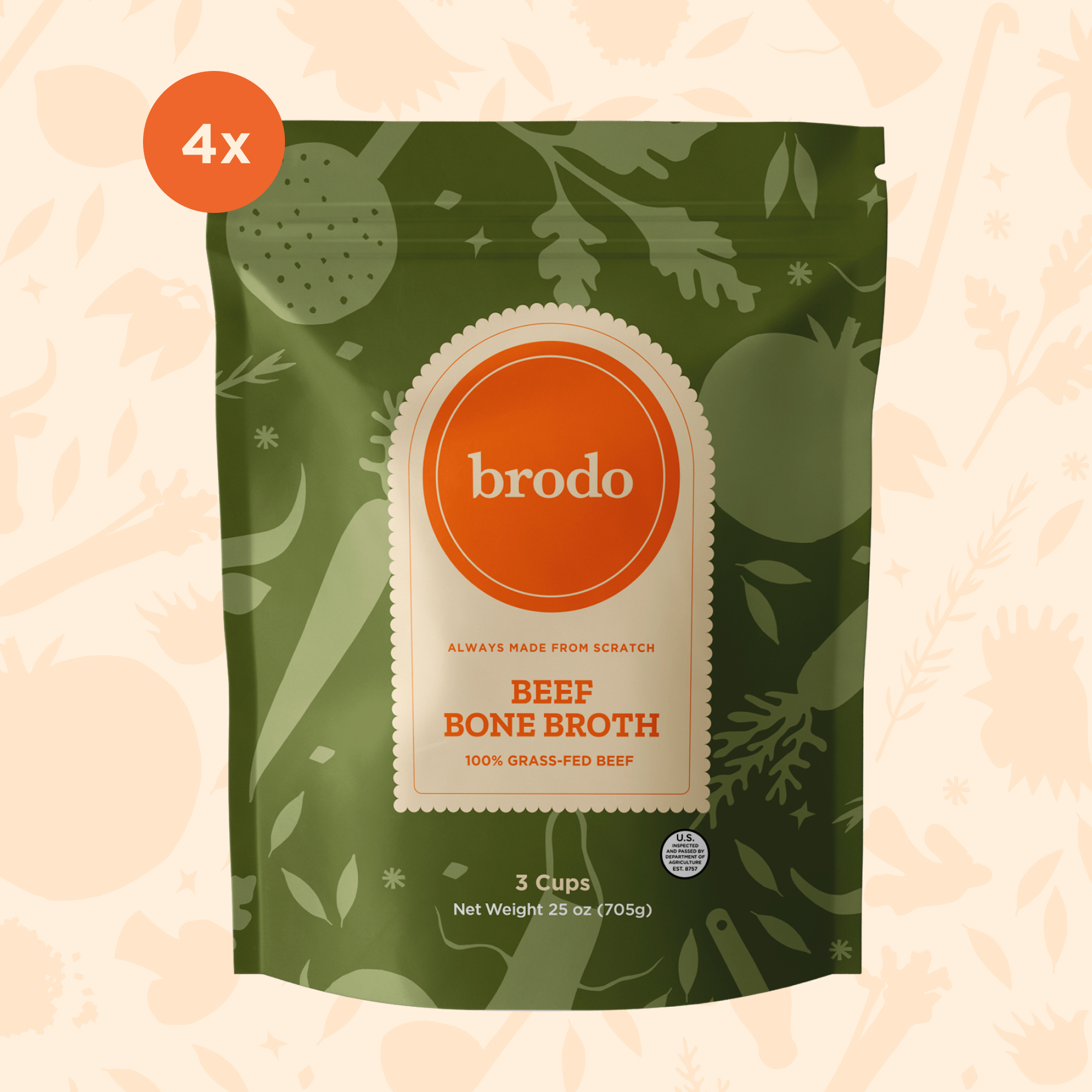 Grassfed Beef Bone Broth (4x 3 Cup) - Brodo Broth Co™