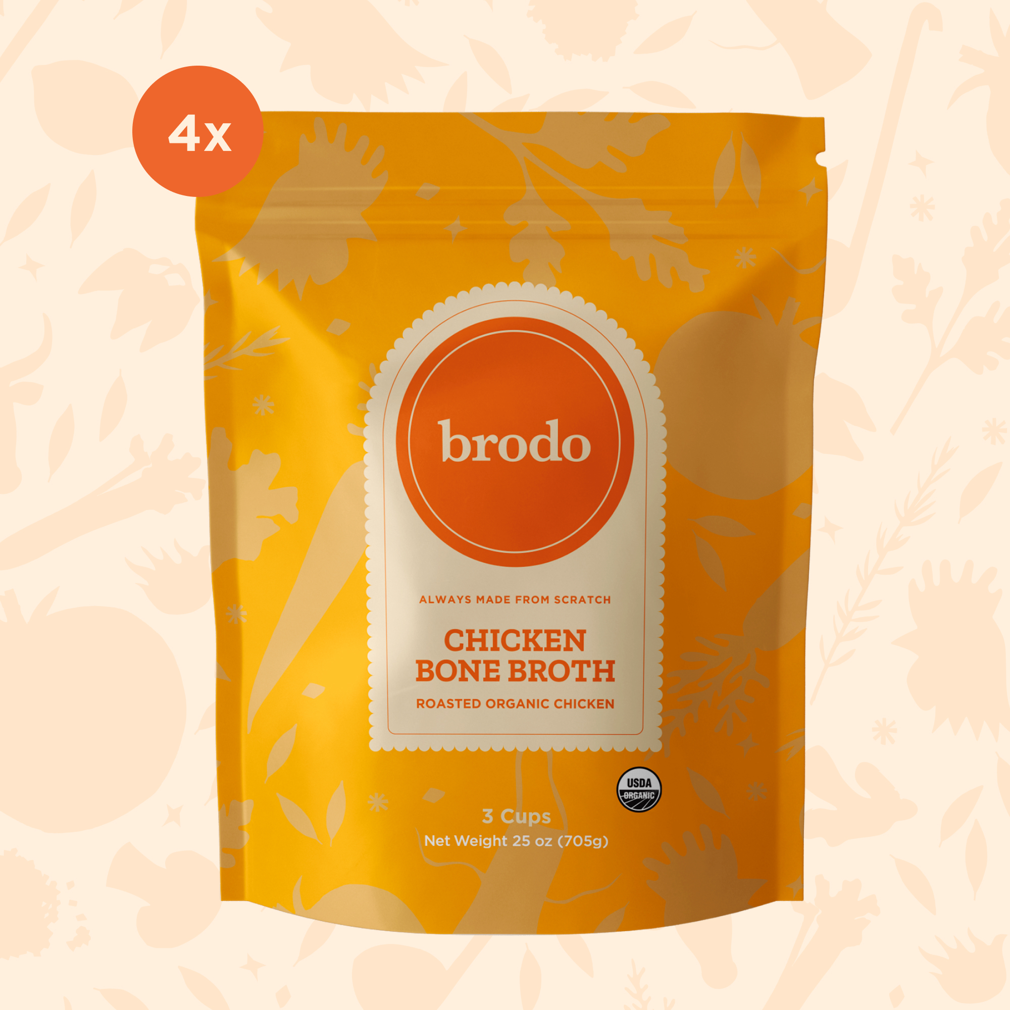 Organic Chicken Bone Broth (4x 3 Cup) - Brodo Broth Co™