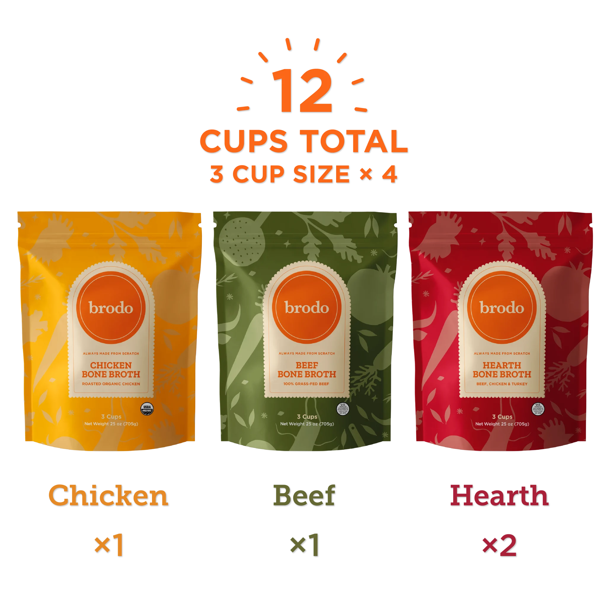 Mixed 4-Pack 25 oz. - Brodo Broth Co™